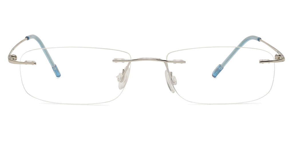 Specsmakers Blue Zero Unisex Computer Glasses Rimless Rectangle Medium ...