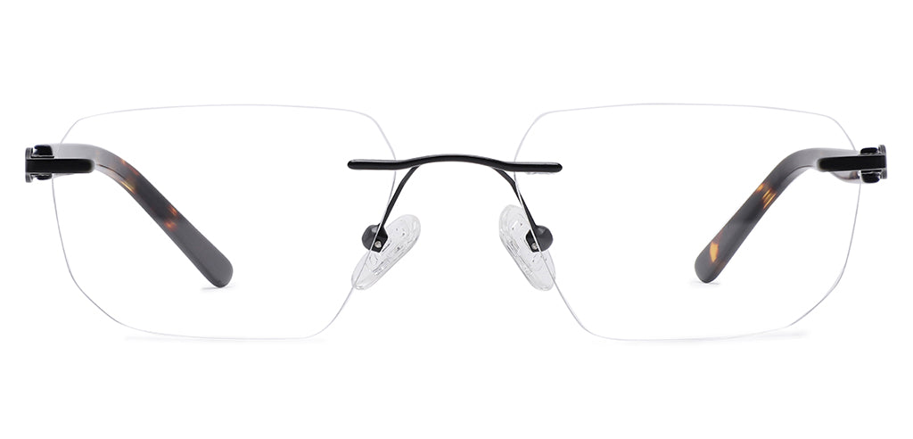 Specsmakers Blue Zero Unisex Computer Glasses Rimless Hexagon Medium 5 ...