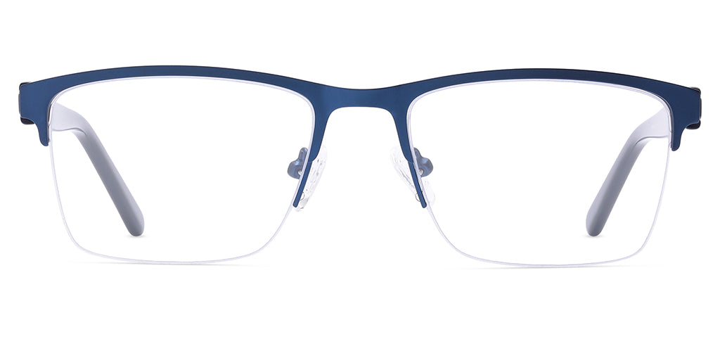 Happster Unisex Eyeglasses Half Frame Rectangle Medium 53 Metal SM SW2 ...