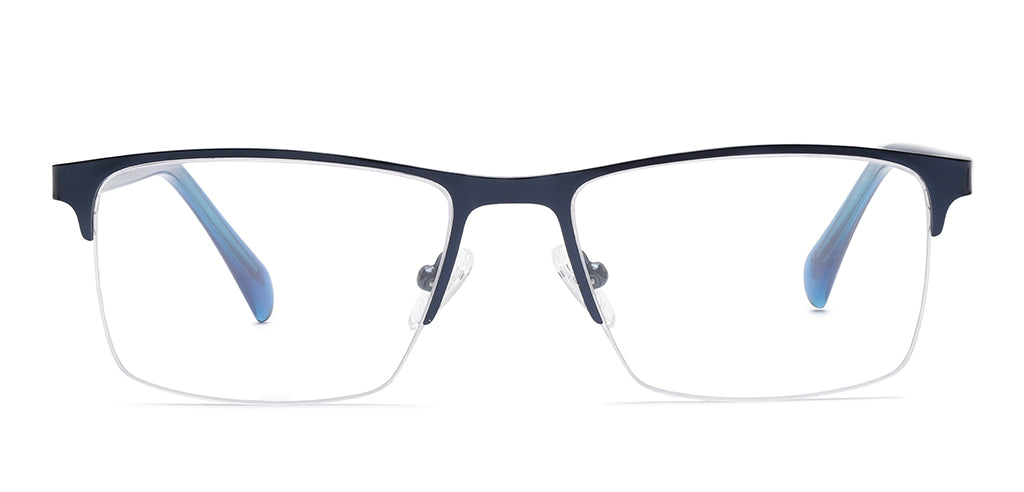 Happster Unisex Eyeglasses Half Frame Rectangle Large 54 Metal SM AM17 ...