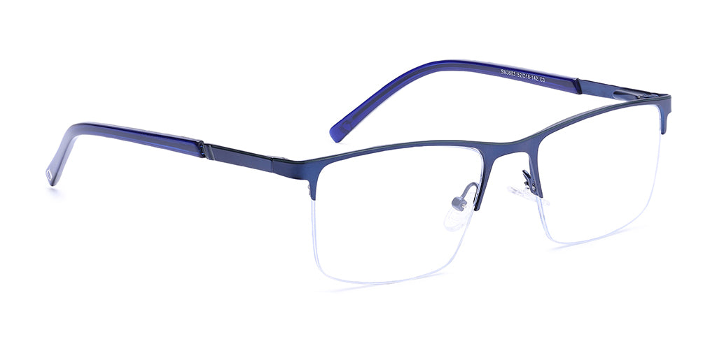 Specsmakers Signa Unisex Eyeglasses Half Frame Rectangle Medium Metal ...