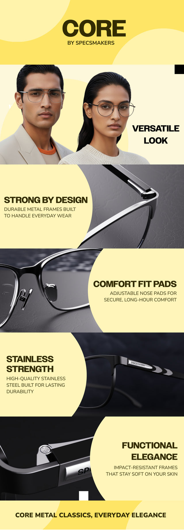 Shop Specsmakers Full Frame Round Metal Eyeglasses Online - Specsmakers ...