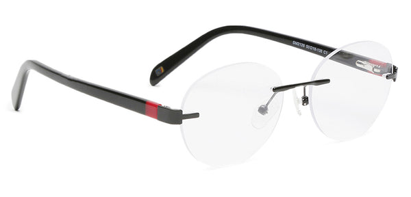 Specsmakers Blue Zero Unisex Computer Glasses Rimless Round Medium 50 ...